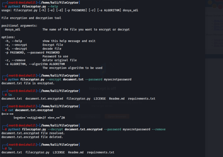FileCryptor: Encrypting And Decrypting Files - DenizHalil