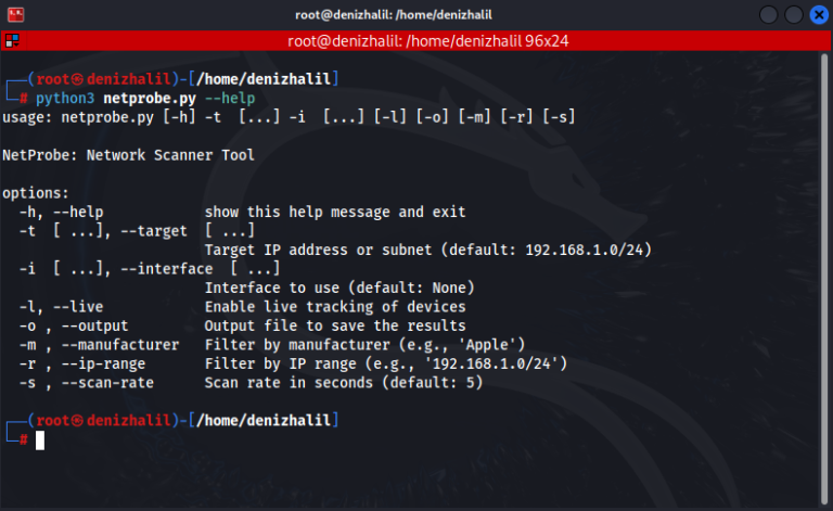 NetProbe: Network Scanner Tool for Device Discovery - DenizHalil - Professional Cybersecurity ...